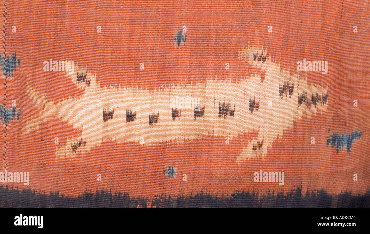 Detail of ikat motif on a Sumbanese hinggi textile Sealife possibly a ...