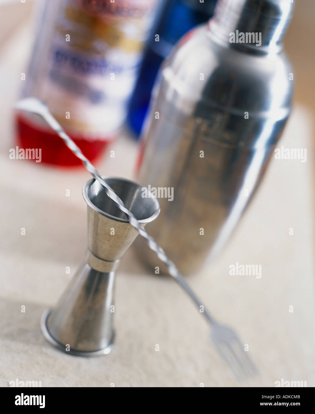 cocktail maker cocktail shaker and cocktail tools Stock Photo - Alamy