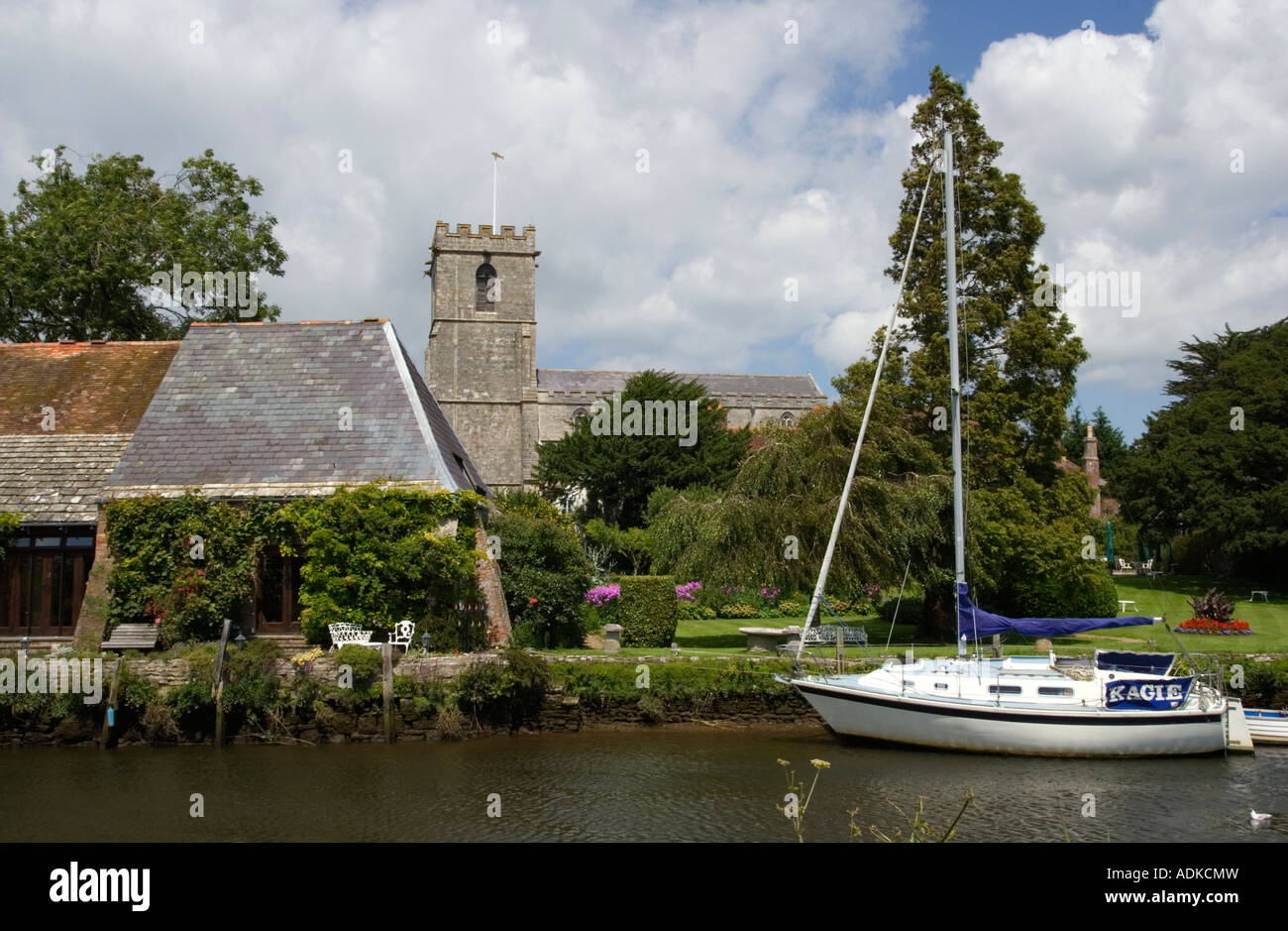 River Frome and Riverside Cottage, Wareham, Dorset, UK Stock Photo - Alamy