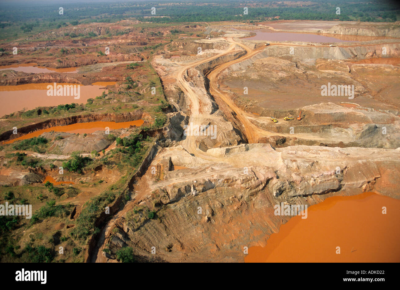 Aerial view of an open cast gold mine at Pocone near Cuiaba Pantanal ...
