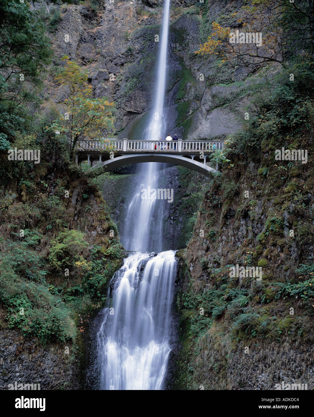 Bridge Crossing Mountain Waterfall Stock Photo - Alamy