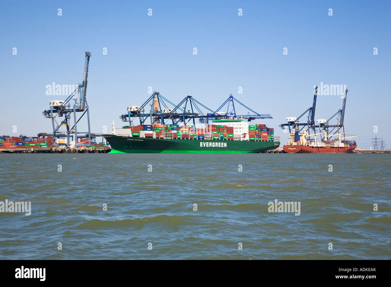 Container port on the Isle of Grain on the river Medway Kent UK 2007 ...
