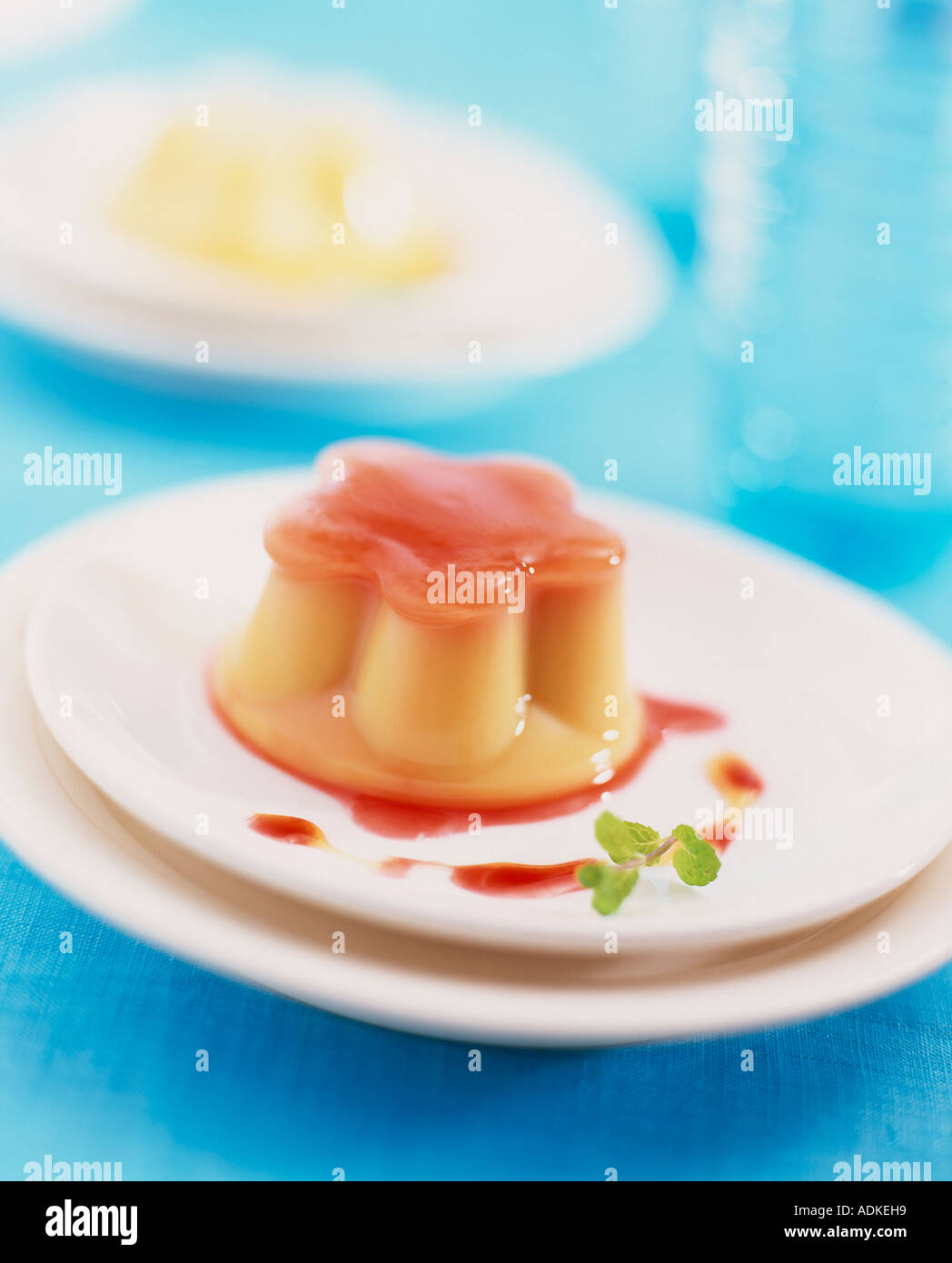 dessert pudding with syrup Stock Photo - Alamy