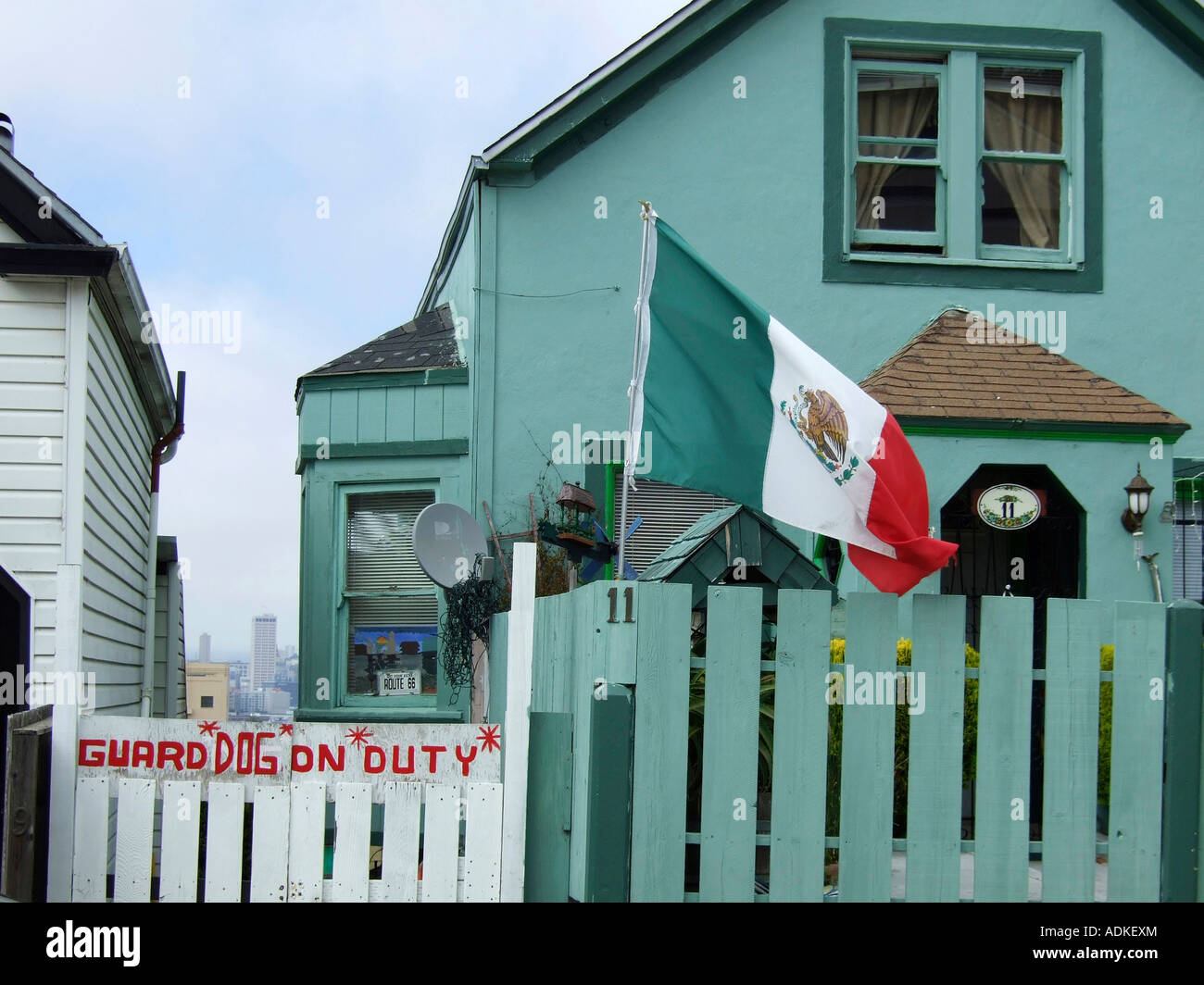 "Guard dog on duty sign, "San Francisco", California Stock Photo - Alamy
