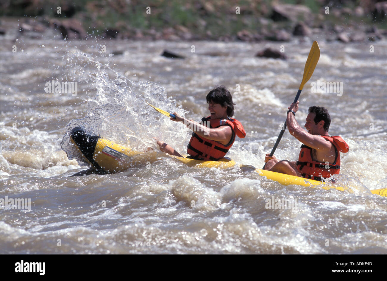 Couple kayaking colorado river hi-res stock photography and images - Alamy