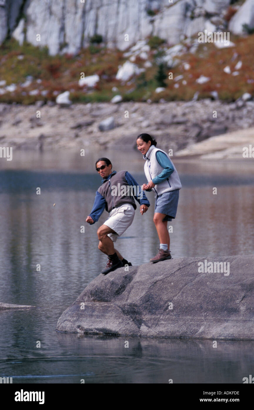 Woman skipping stones hi-res stock photography and images - Alamy