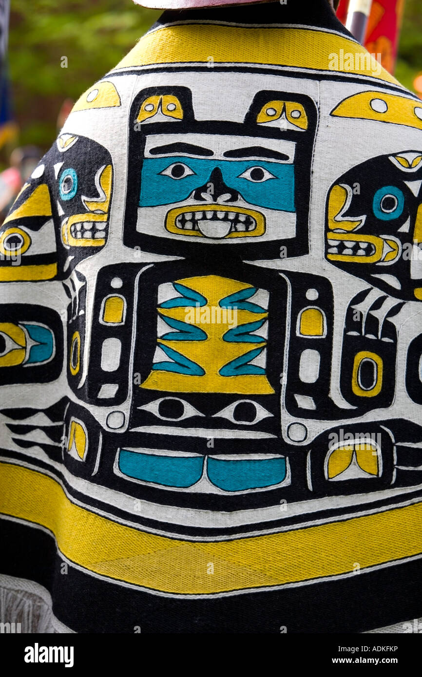 Tlingit Indian Brown Bear Crest blanket at Celebration dance ceremony ...