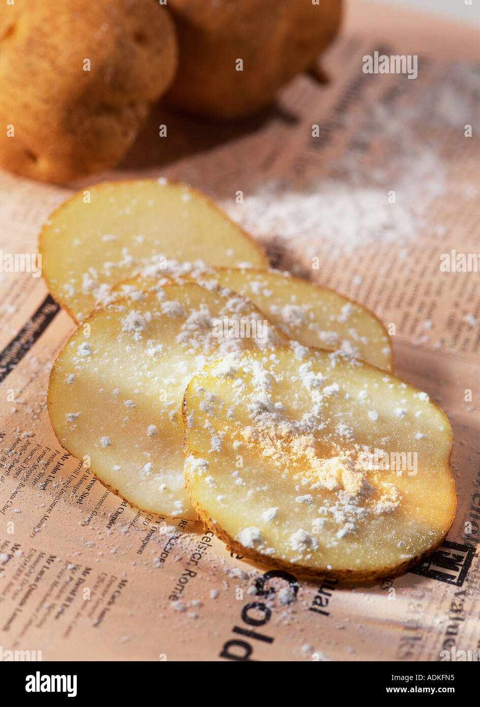 food ingredients flour and potato slice Stock Photo - Alamy