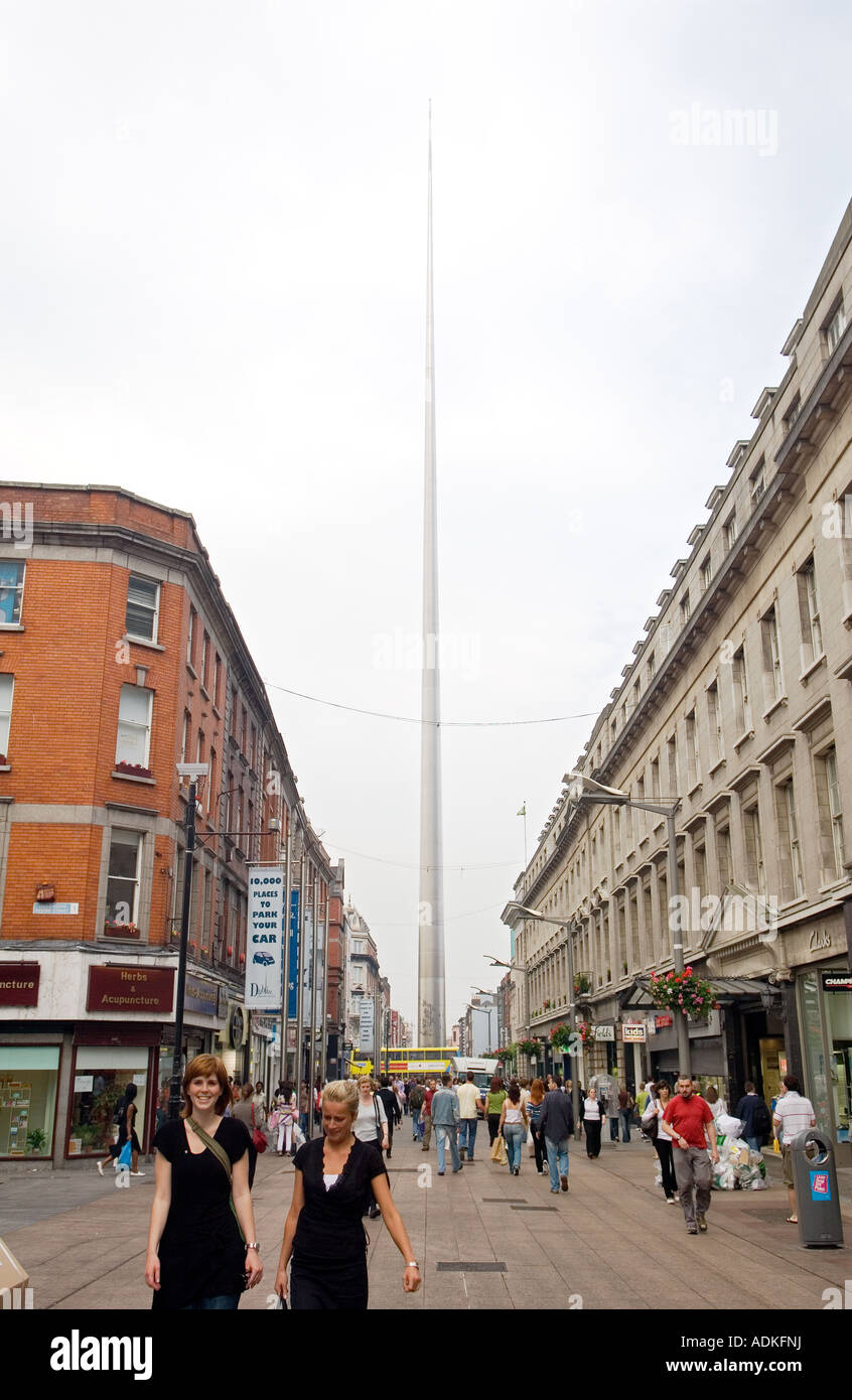 Dublin City. The Monument of Light on O’Connell Street, also known as ...