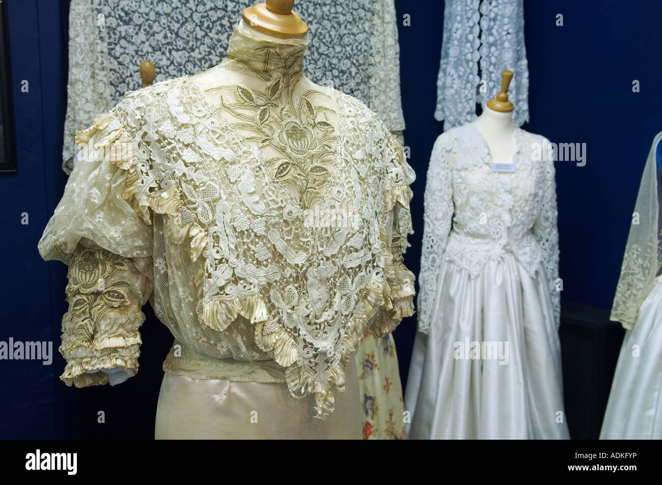 Irish crochet bodice with bobbin lace and gold embroidery. Sheelin ...