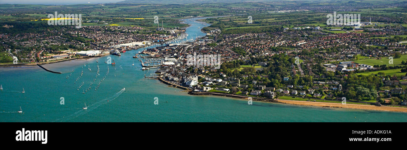 Cowes from air isle wight hi-res stock photography and images - Alamy