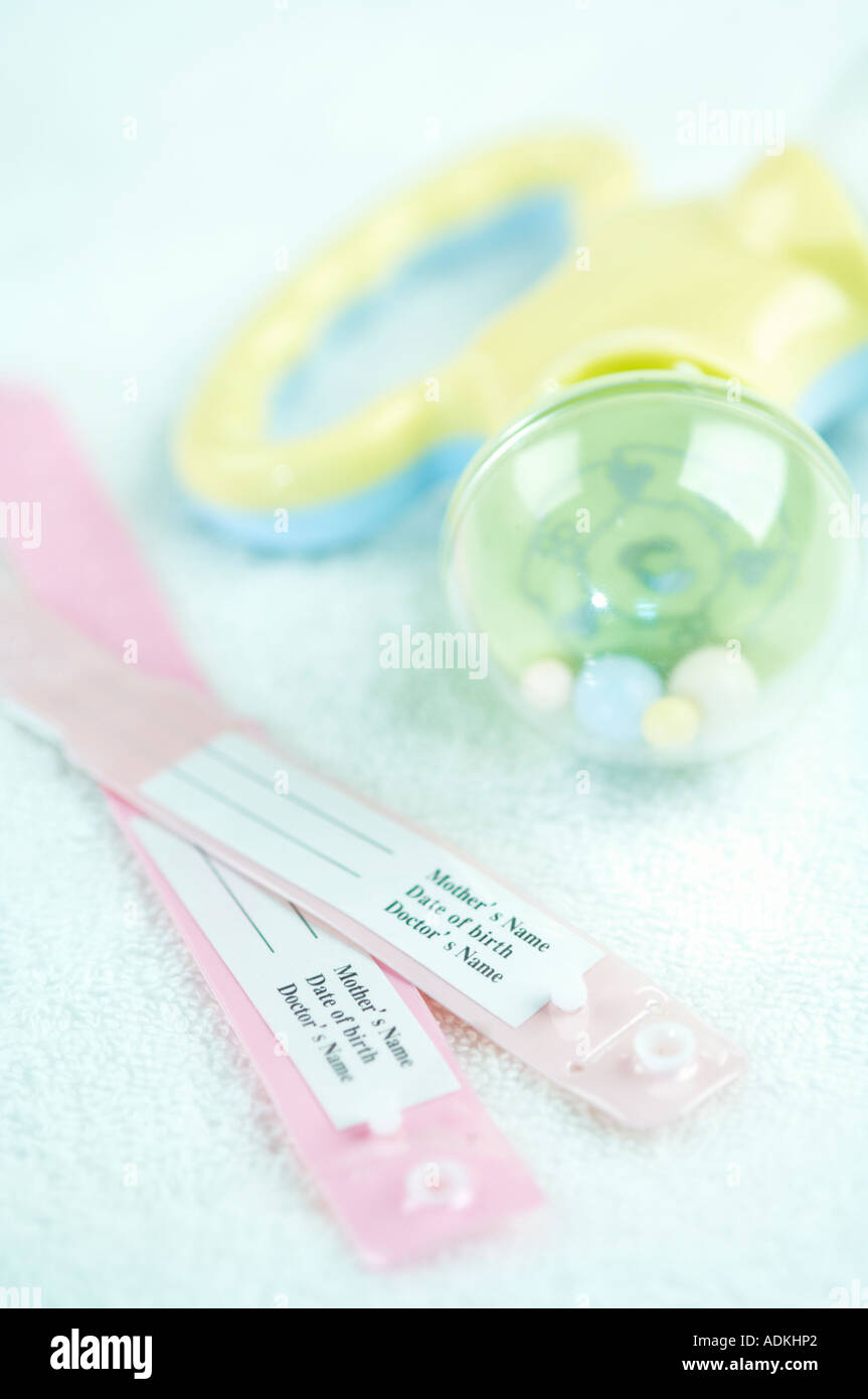 baby supplies a band and a noisemaker Stock Photo - Alamy
