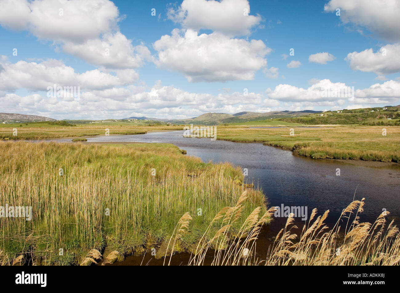 Northeast over the estuary of the Gweebarra River west of village of ...
