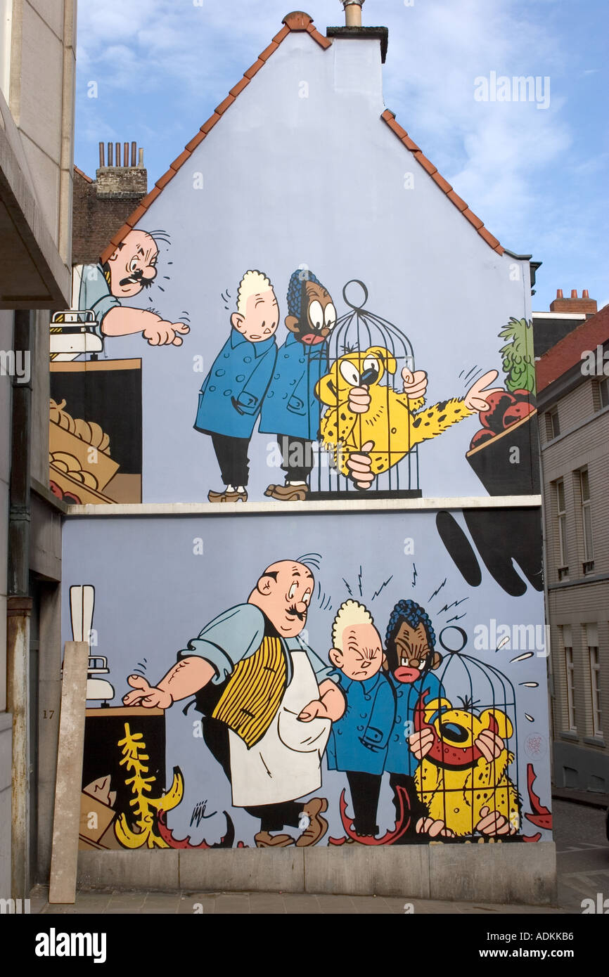 Mural Marolles District Brussels Belgium Stock Photo - Alamy