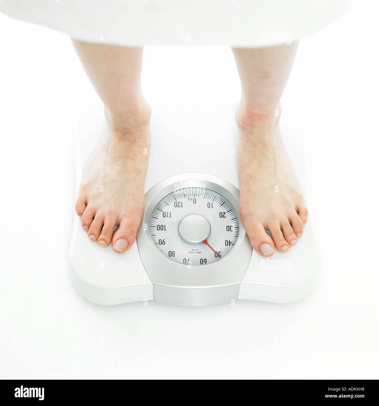 measuring one s weight Stock Photo - Alamy