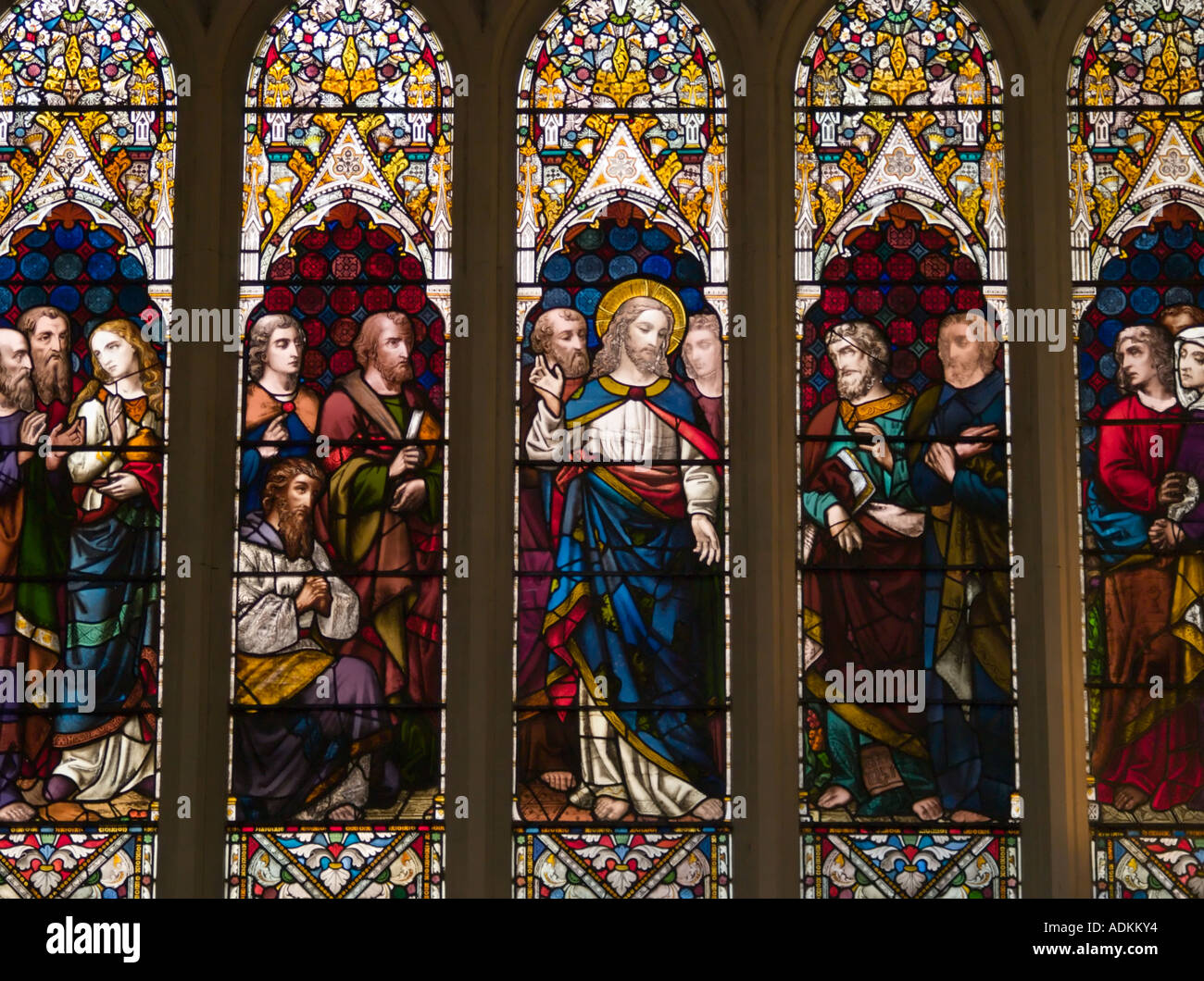 Stained glass window in bath abbey hi-res stock photography and images ...