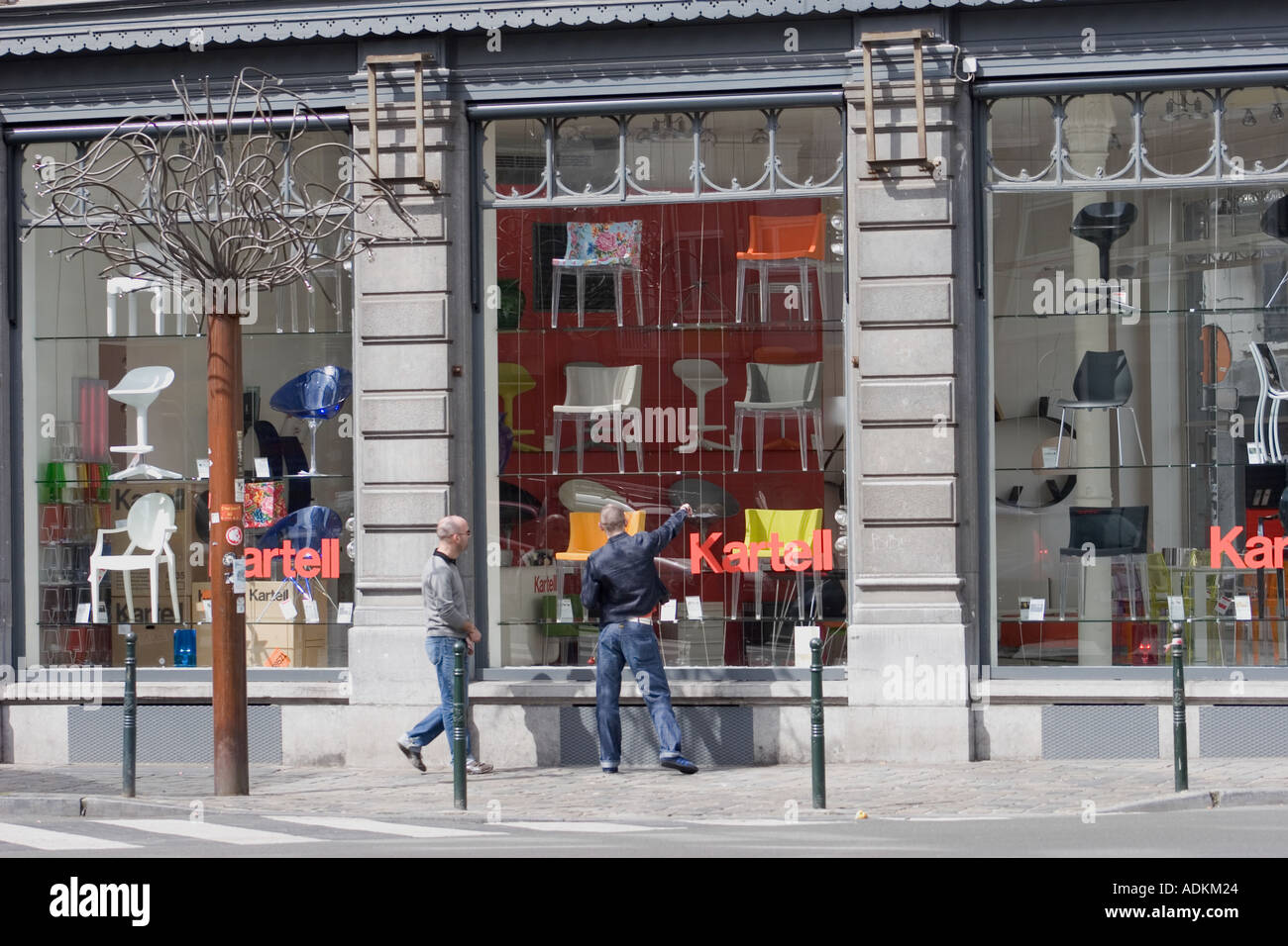 Window Shopping Rue Dansaert Brussels Belgium Stock Photo - Alamy
