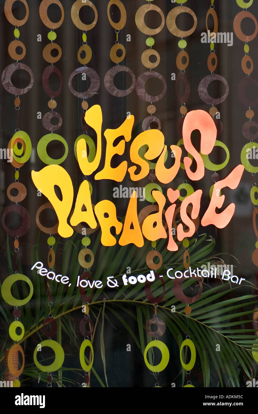 Jesus Paradise Cocktail bar St Gery District Brussels Belgium Stock ...