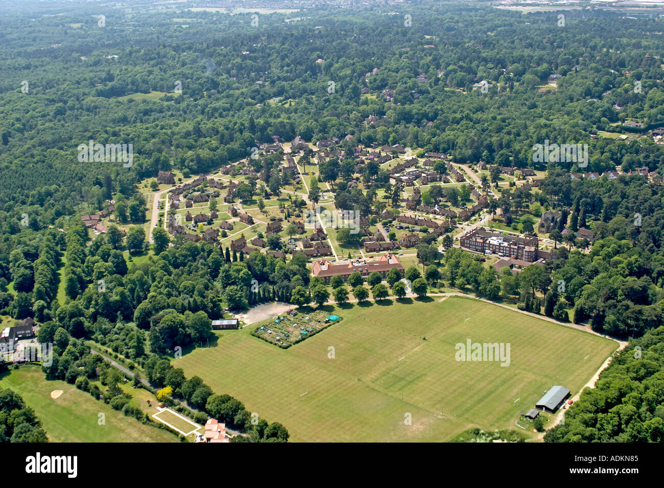 Oblique high level aerial view north west to Whiteley Village area ...