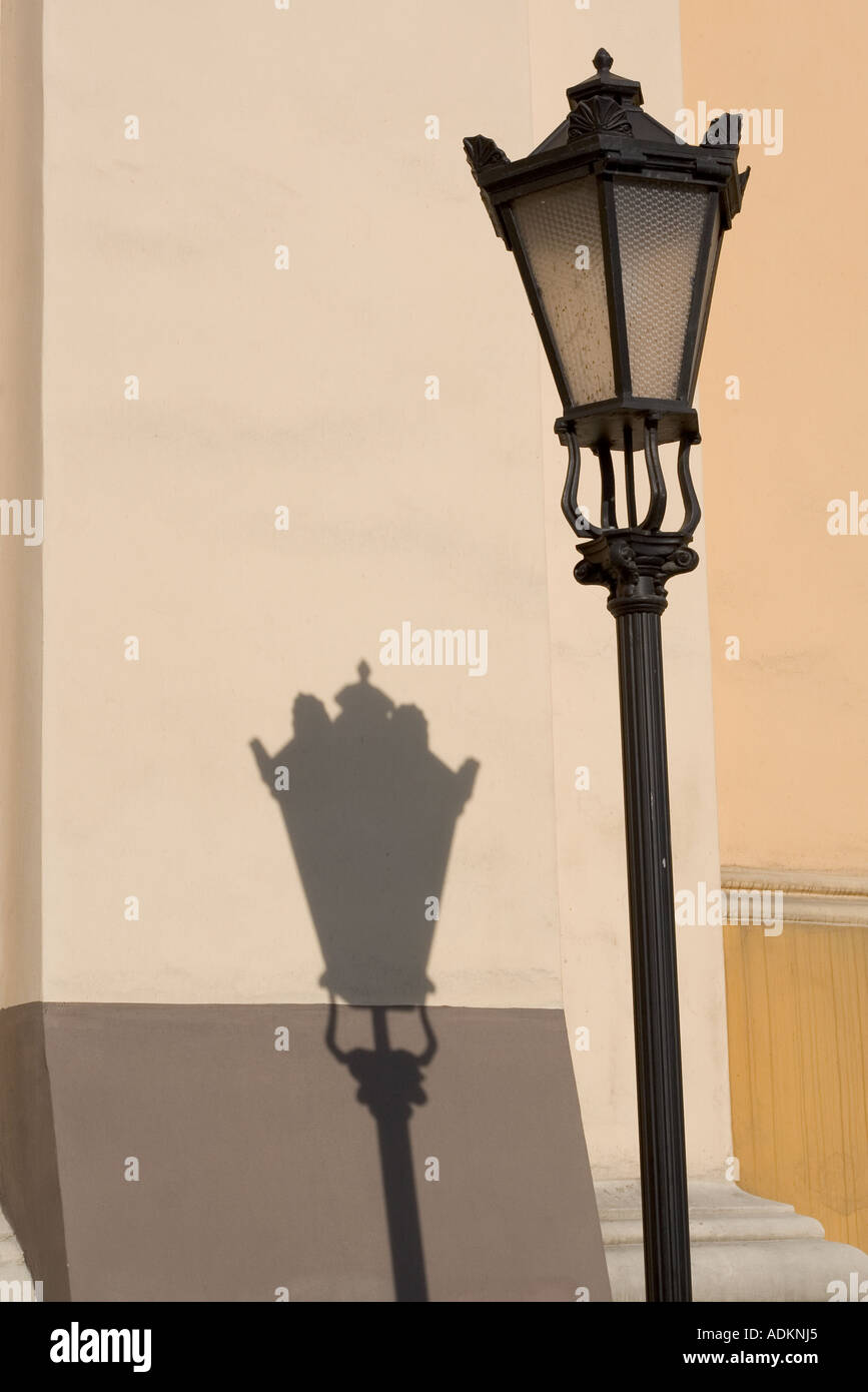 Street lamp and the shadow on wall Stock Photo - Alamy