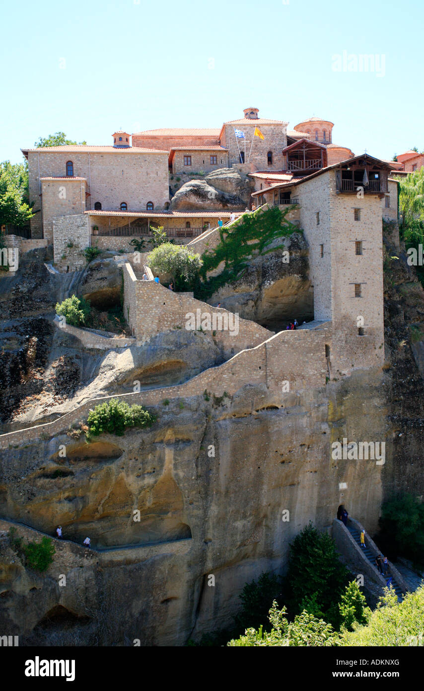 the monastery Great Meteora (Megalo Meteoron Metamorphosis) at the ...