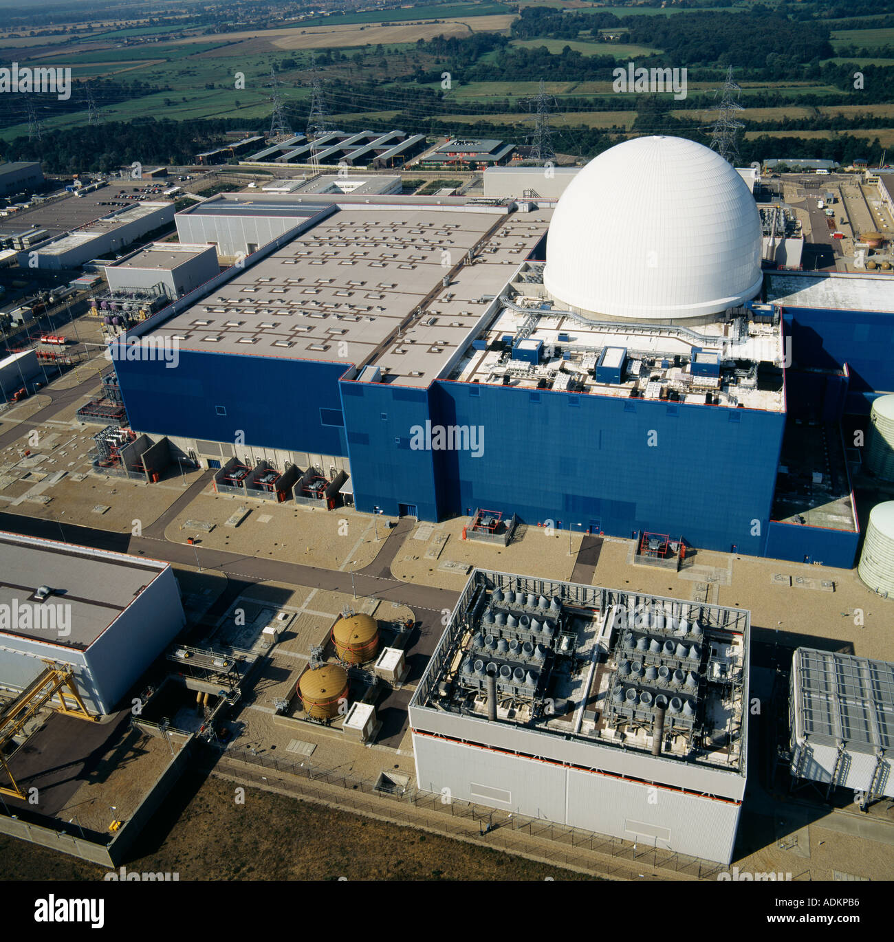 Sizewell B Nuclear Reactor Power Station Suffolk UK aerial view Stock ...