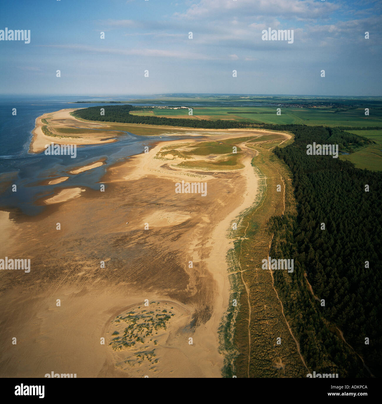 Deserted Holkham Beach Norfolk UK aerial view Stock Photo - Alamy