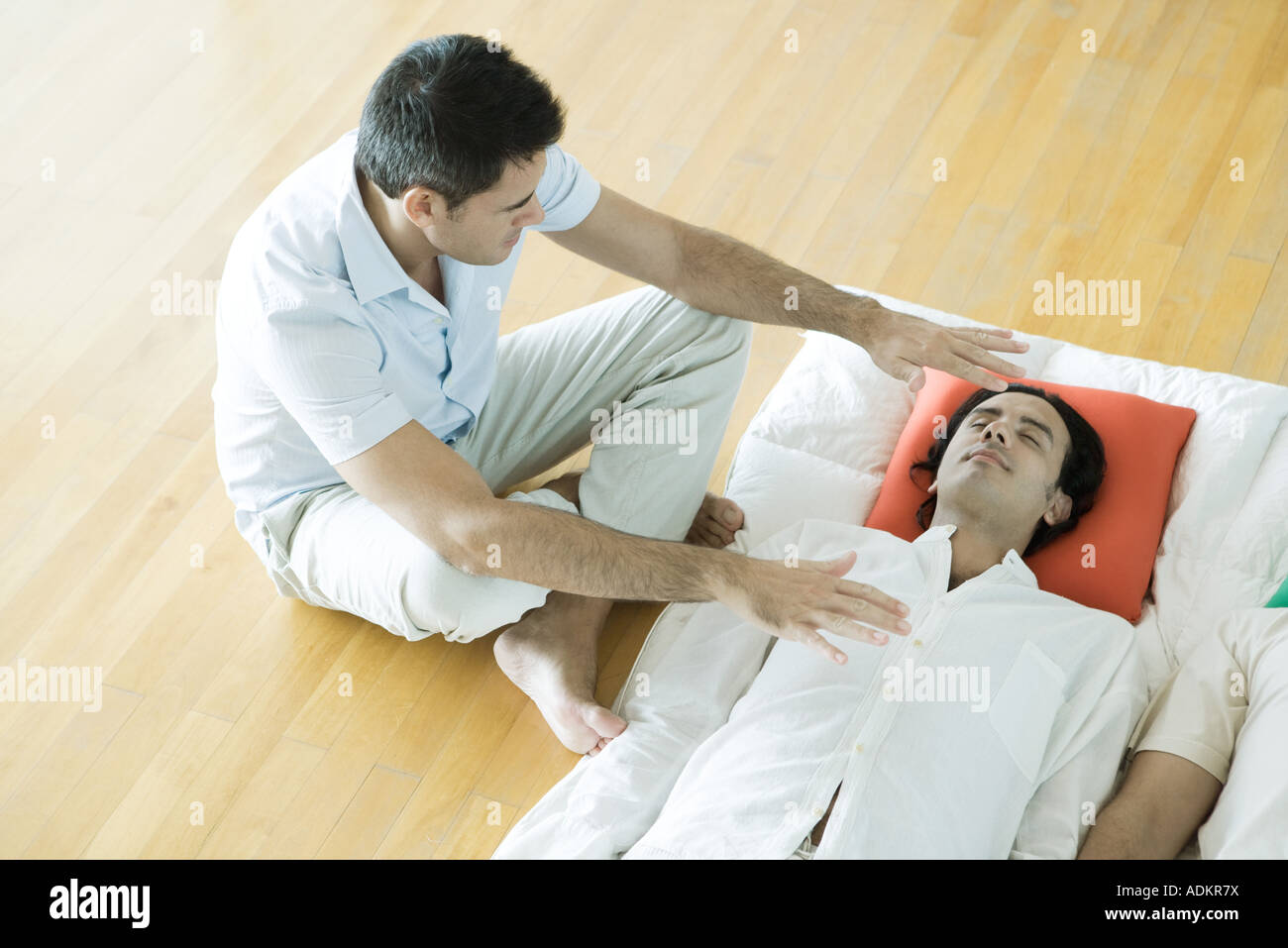 Group energy therapy Stock Photo - Alamy
