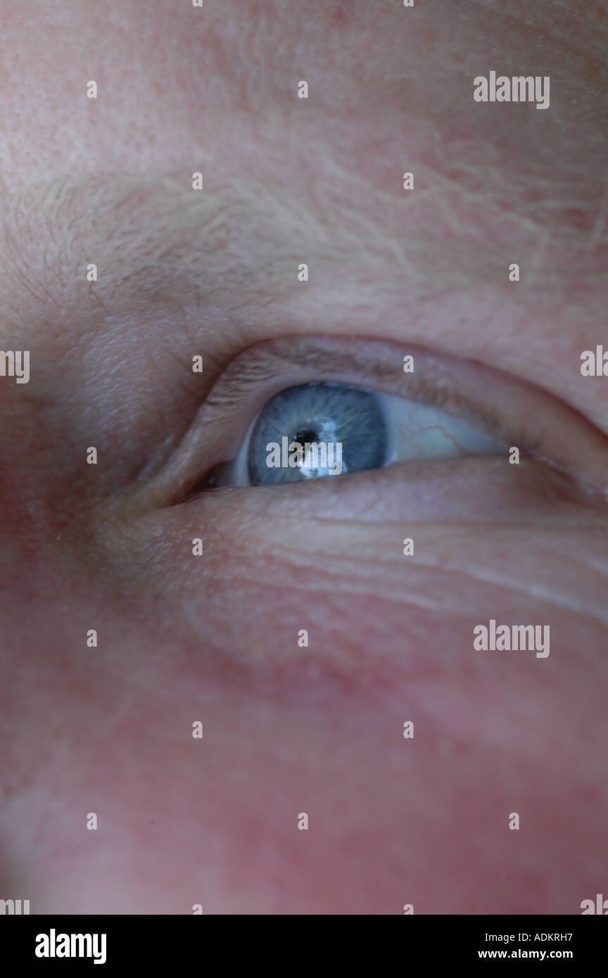Human wide open blue eye hi-res stock photography and images - Alamy