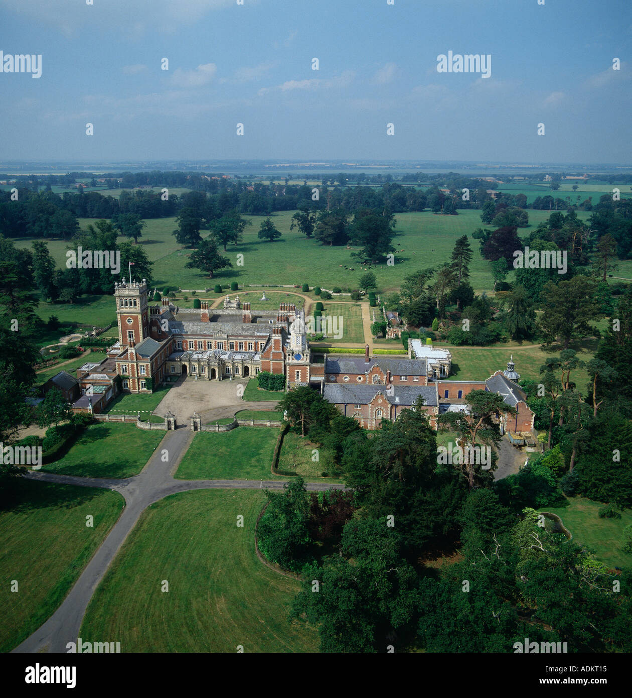 Somerleyton Hall Suffolk UK aerial view Splendid early Victorian ...