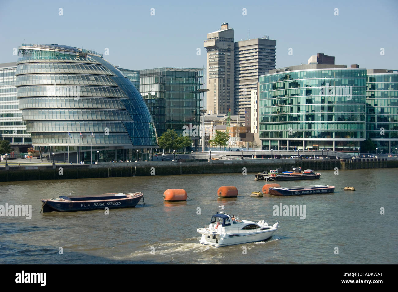 the london assembly building on the south bank of the river thames in ...