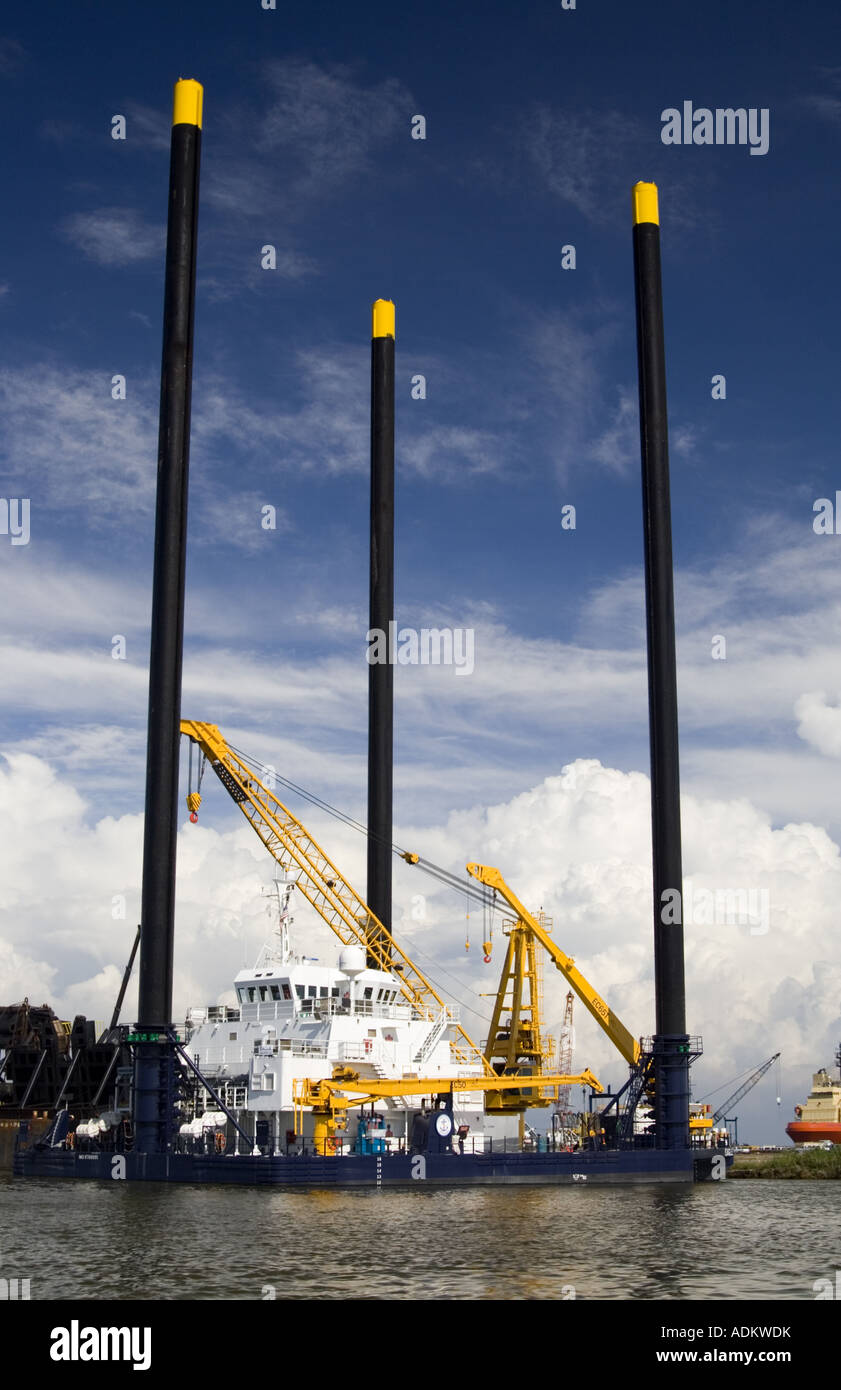Liftboat in port Fourchon Edison Chouest Offshore Stock Photo - Alamy