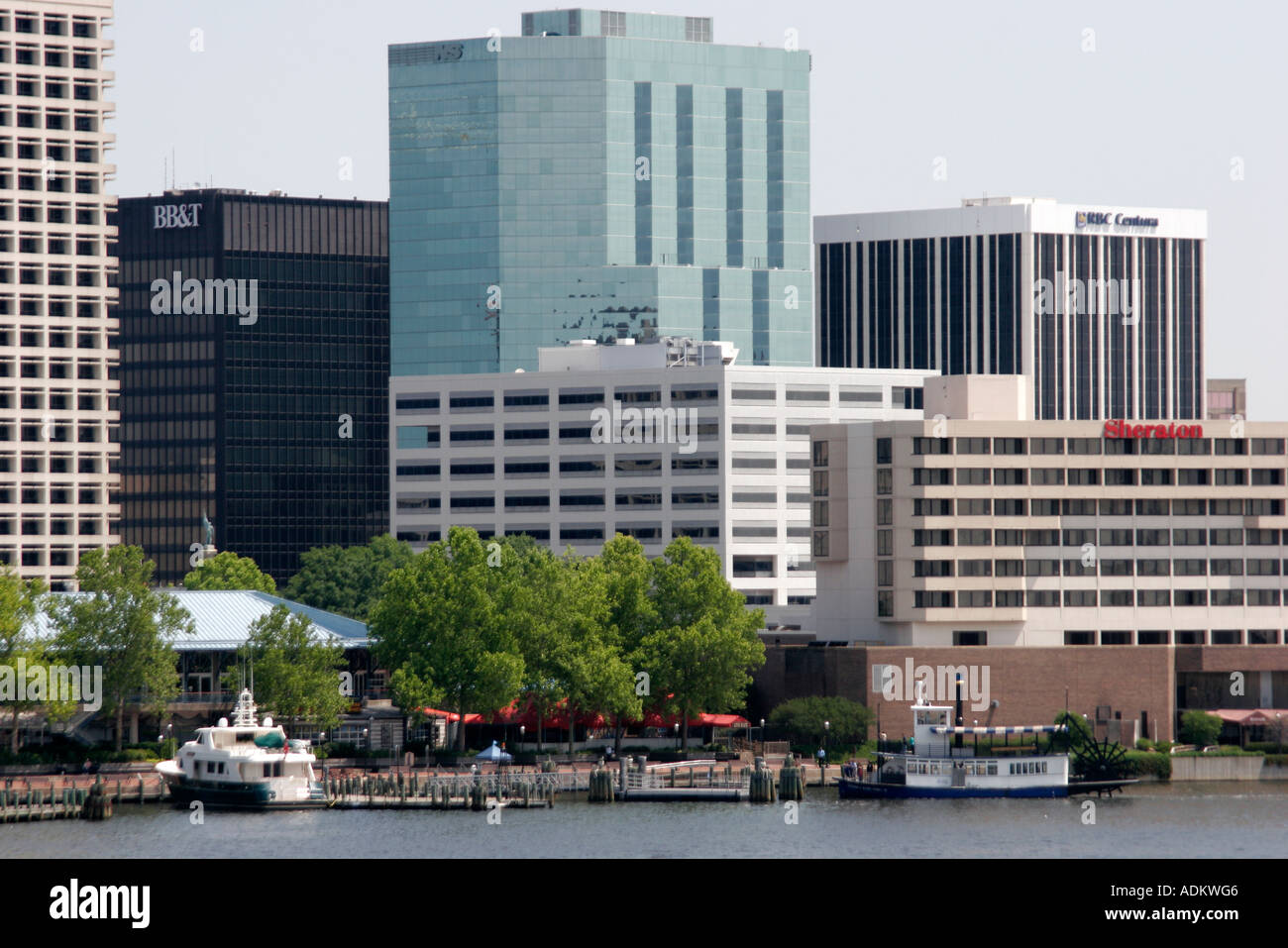 Norfolk Virginia,Elizabeth River water Ferry,downtown skyline,cityscape ...