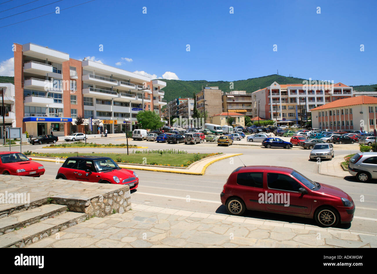 town centre of Poligyros, the main town on the peninsula of Chalcidice ...