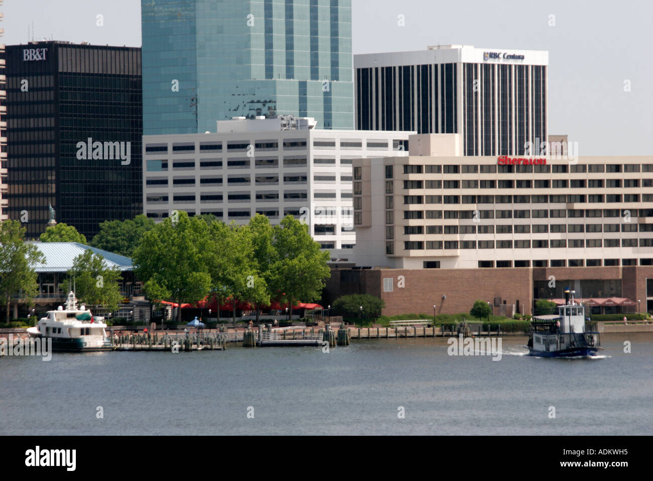 Norfolk Virginia,Elizabeth River water downtown skyline,cityscape ...