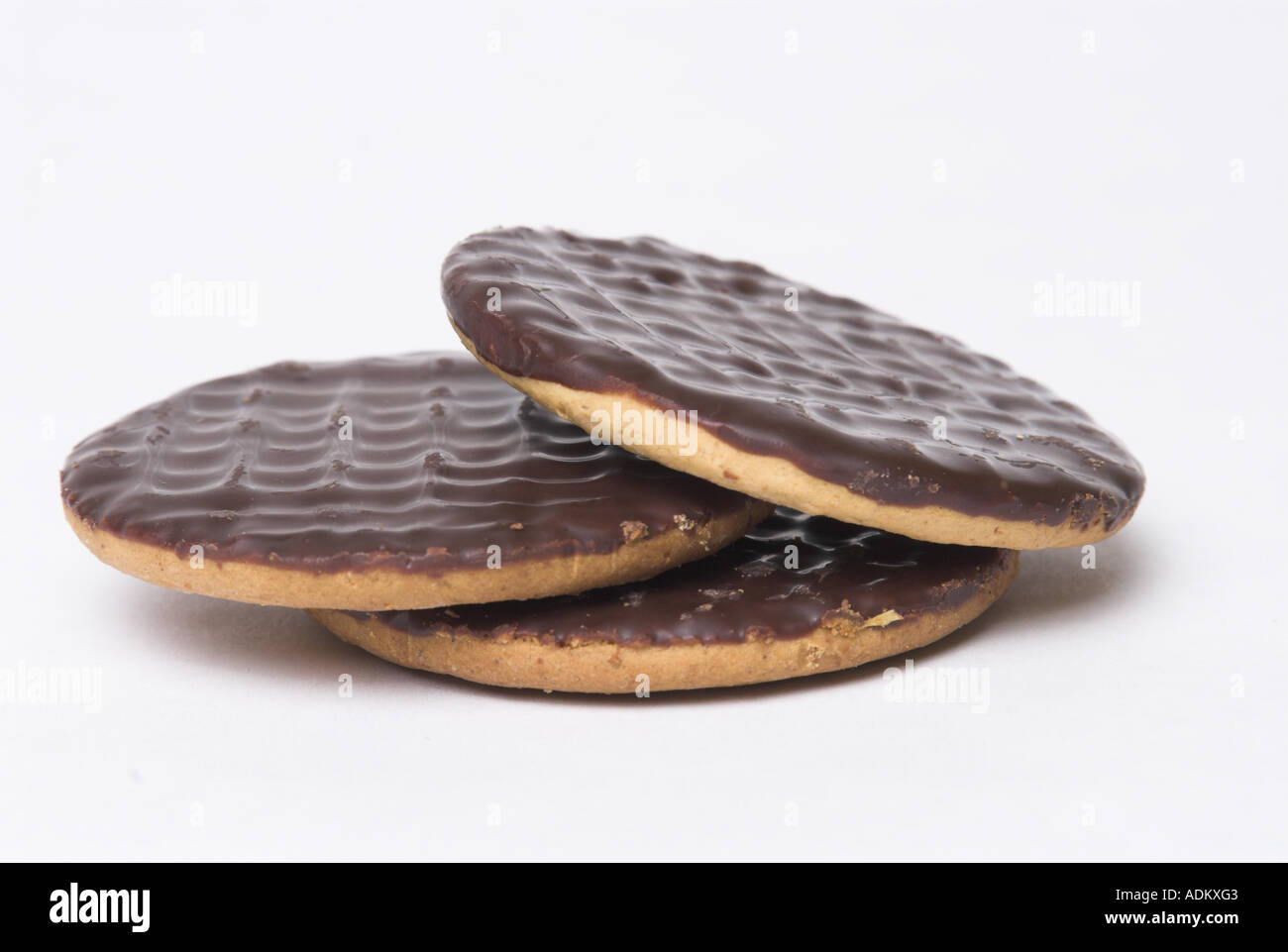 Chocolate digestive biscuits on a white background Stock Photo - Alamy