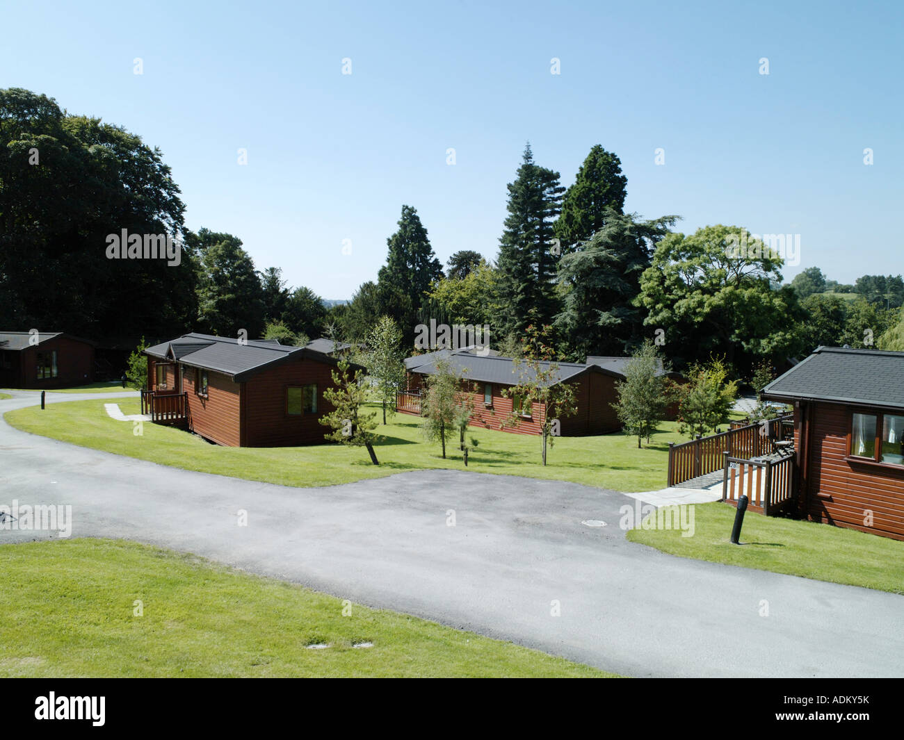 Log Cabin, holiday homes, Northern England Stock Photo - Alamy