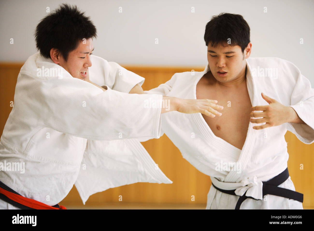 Two Men Competing in a Judo Match Stock Photo - Alamy