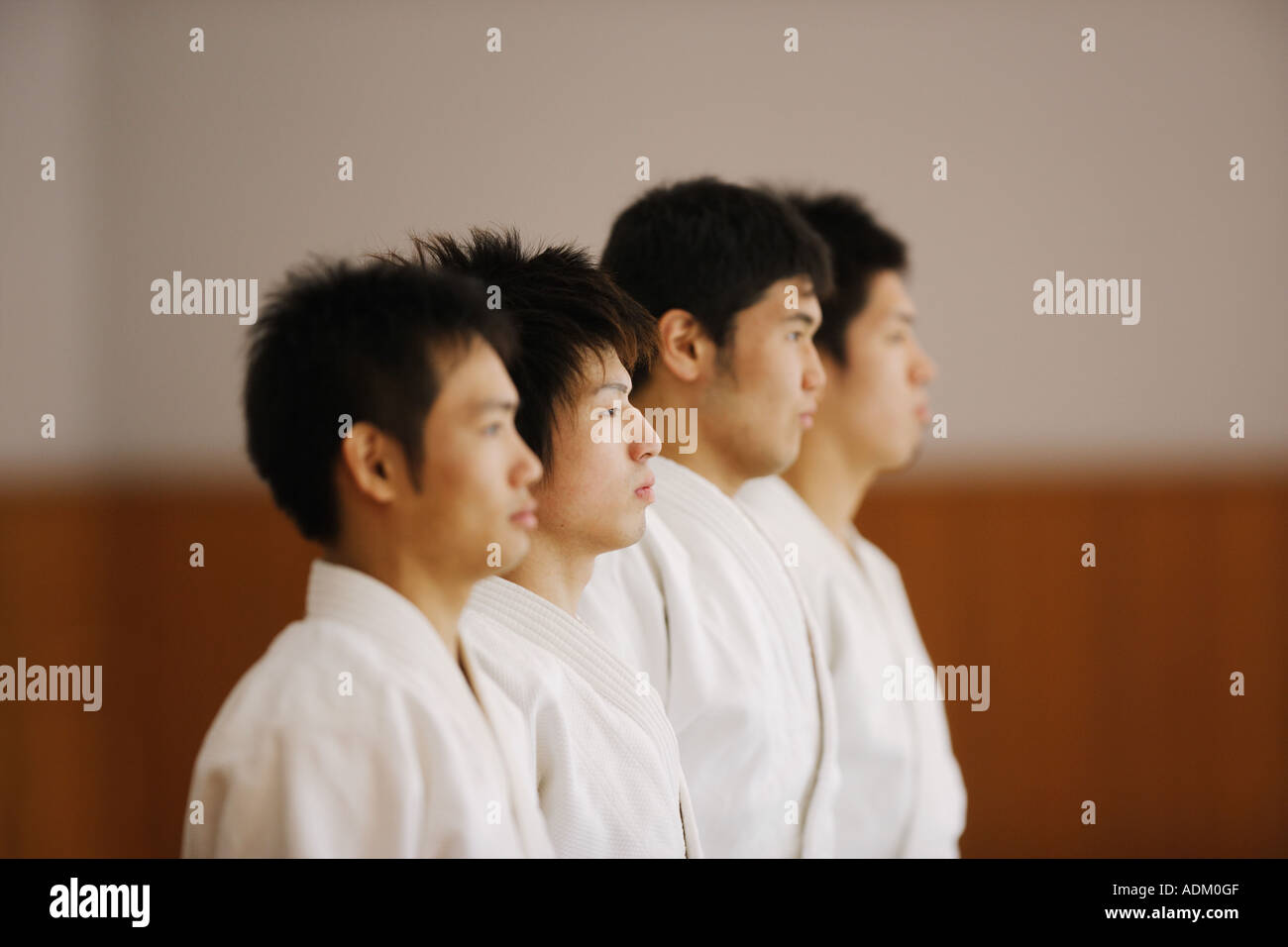 Members of a Judo Dojo Lined Up Stock Photo - Alamy