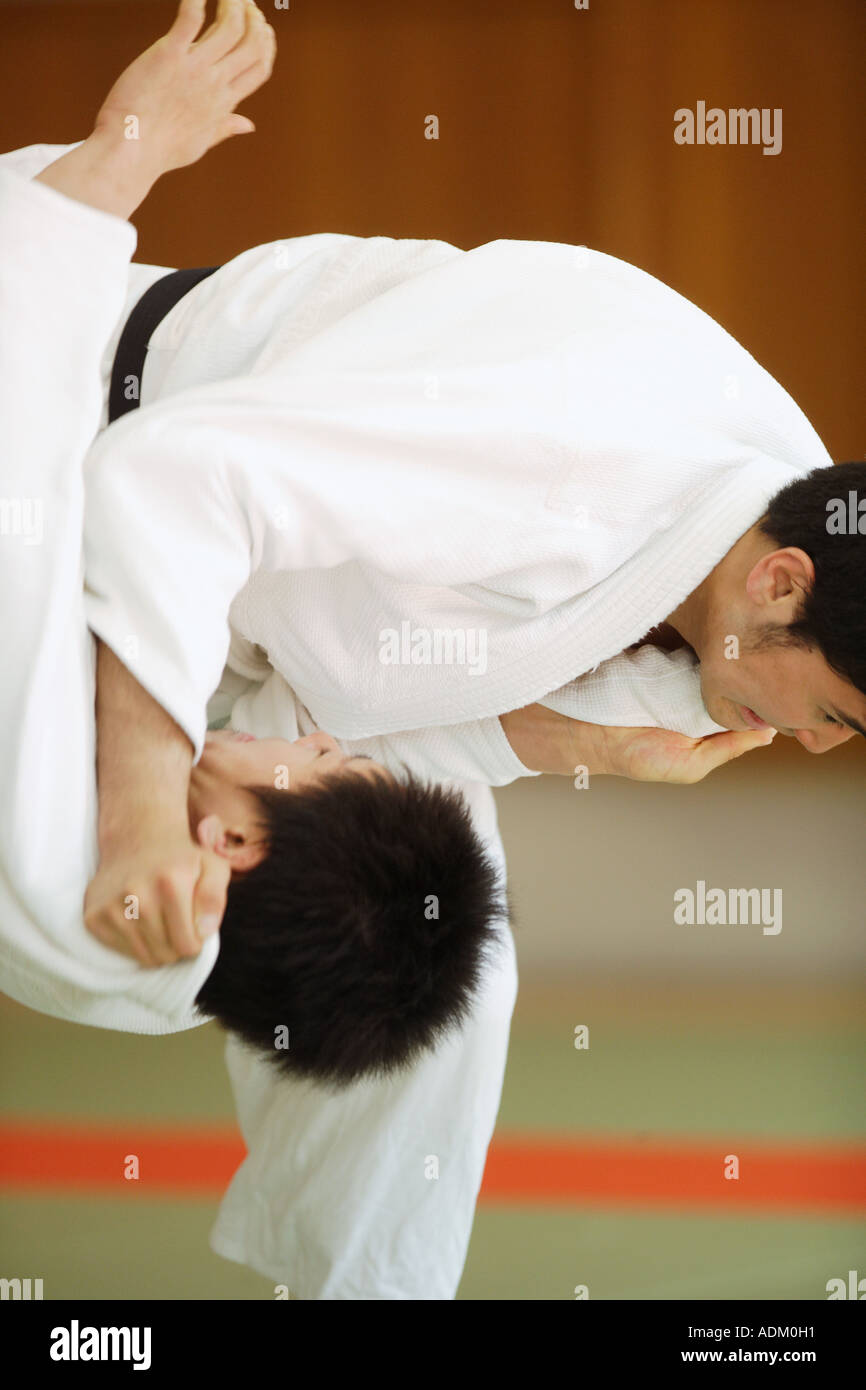 Two Men Competing in a Judo Match Stock Photo - Alamy