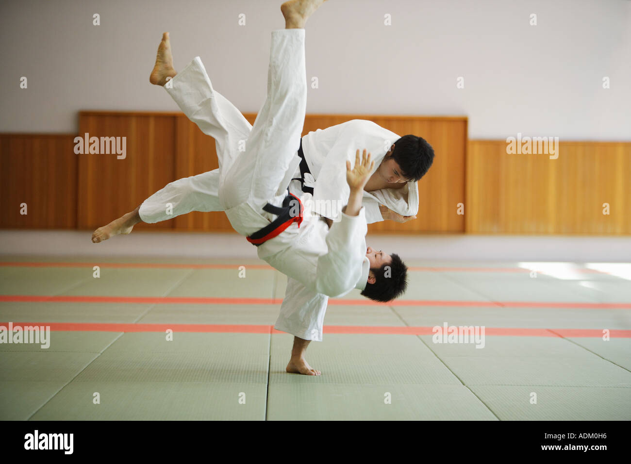 Two Men Competing in a Judo Match Stock Photo - Alamy