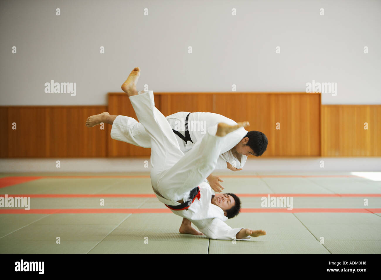 Two Men Competing in a Judo Match Stock Photo - Alamy