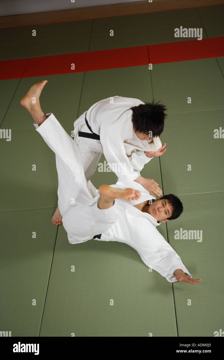 Two Men Competing in a Judo Match Stock Photo - Alamy