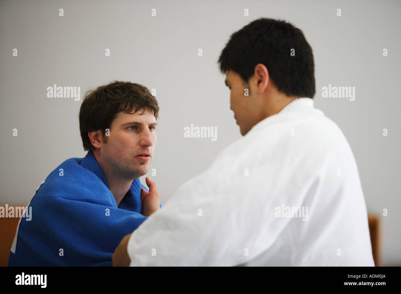 Two Men Competing in a Judo Match Stock Photo - Alamy