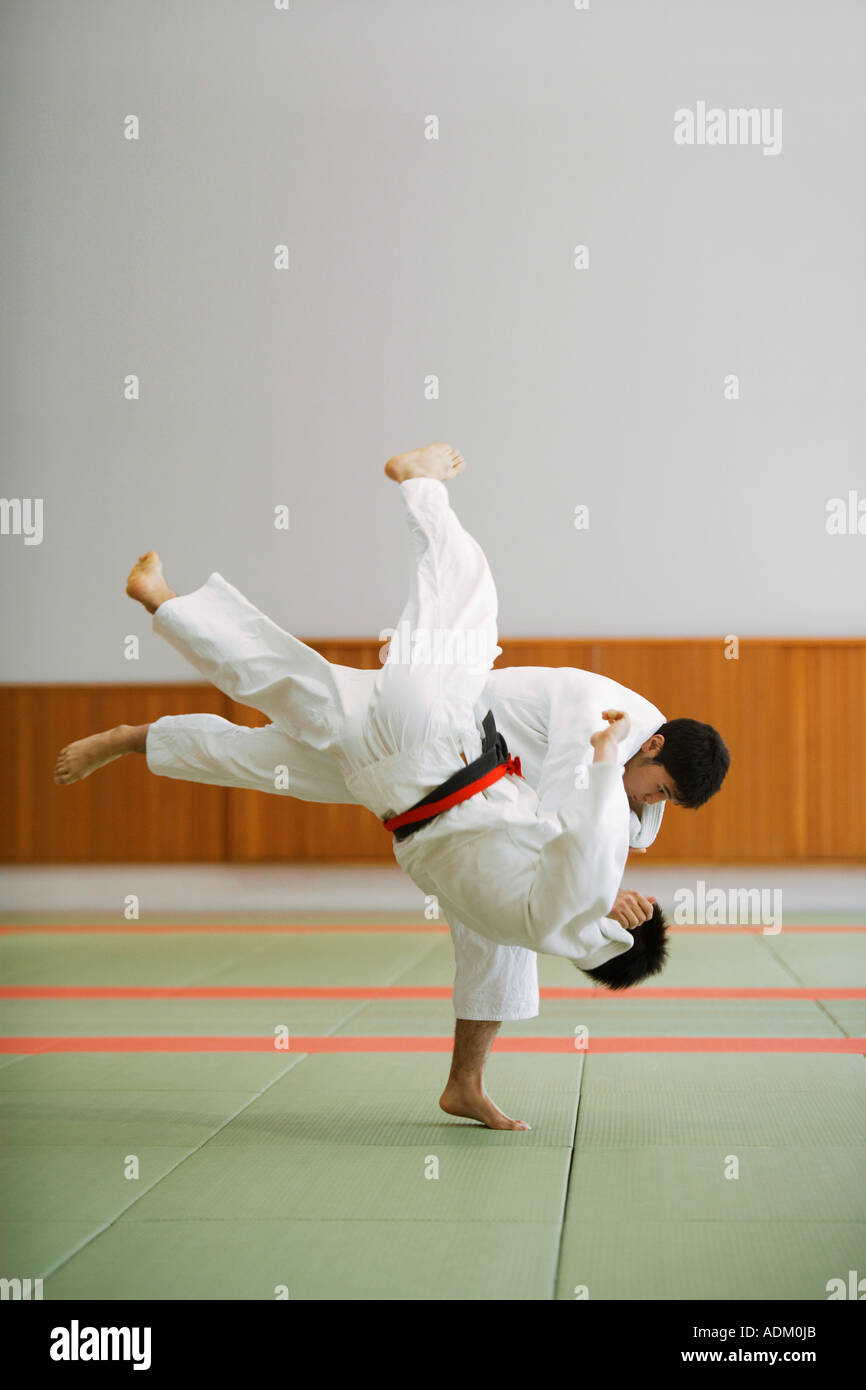 Two Men Competing in a Judo Match Stock Photo - Alamy