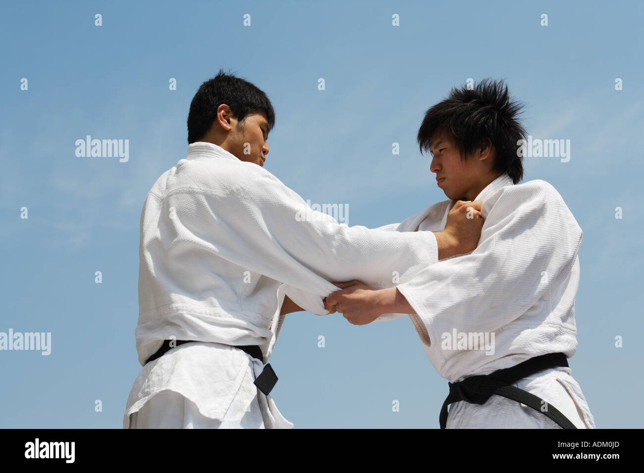 Two Men Competing in a Judo Match Stock Photo - Alamy