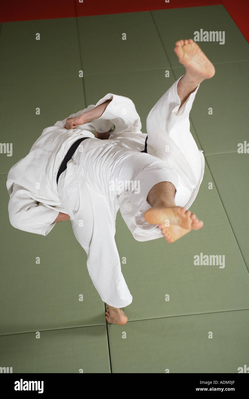 Two Men Competing in a Judo Match Stock Photo - Alamy