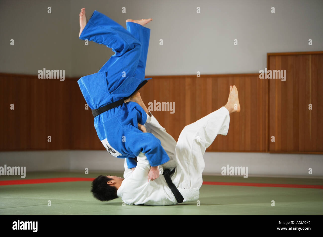 Two Men Competing in a Judo Match Stock Photo - Alamy