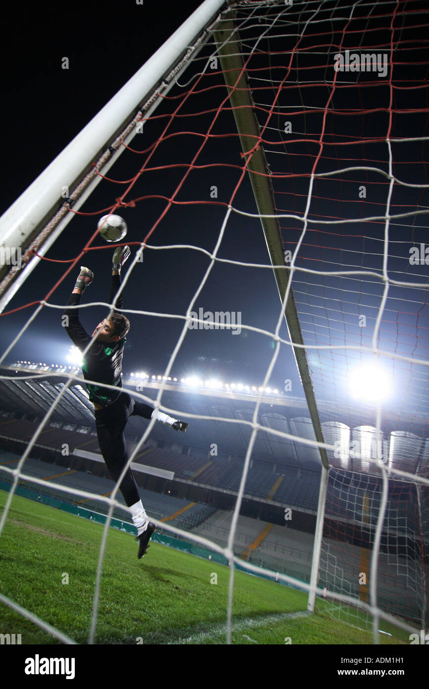 Goalkeeper Making a Save Stock Photo - Alamy