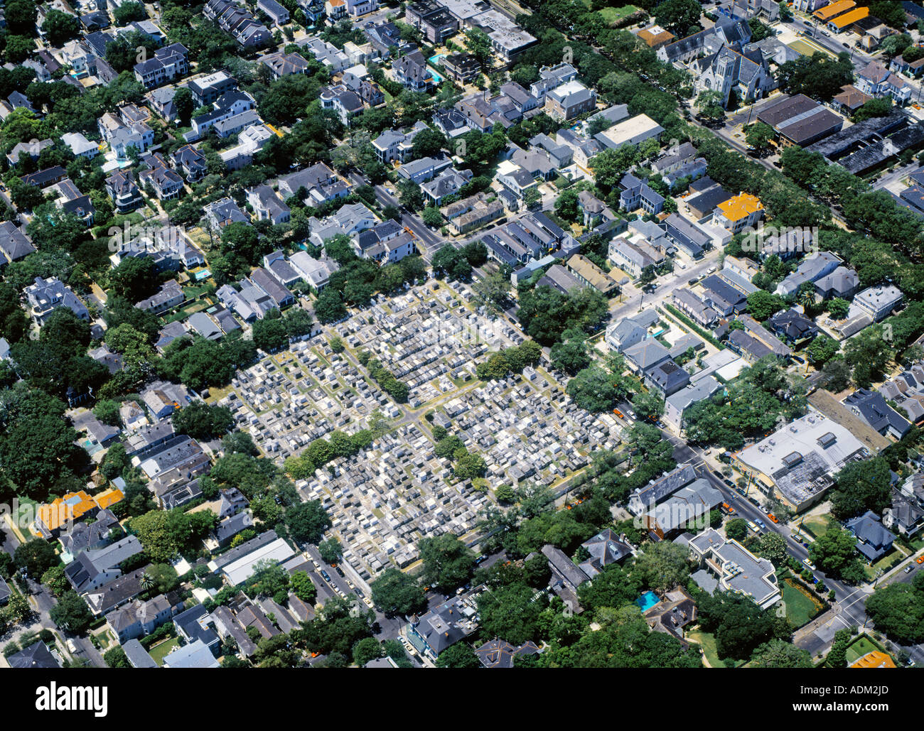 aerial above New Orleans, Louisiana cemetery Stock Photo - Alamy